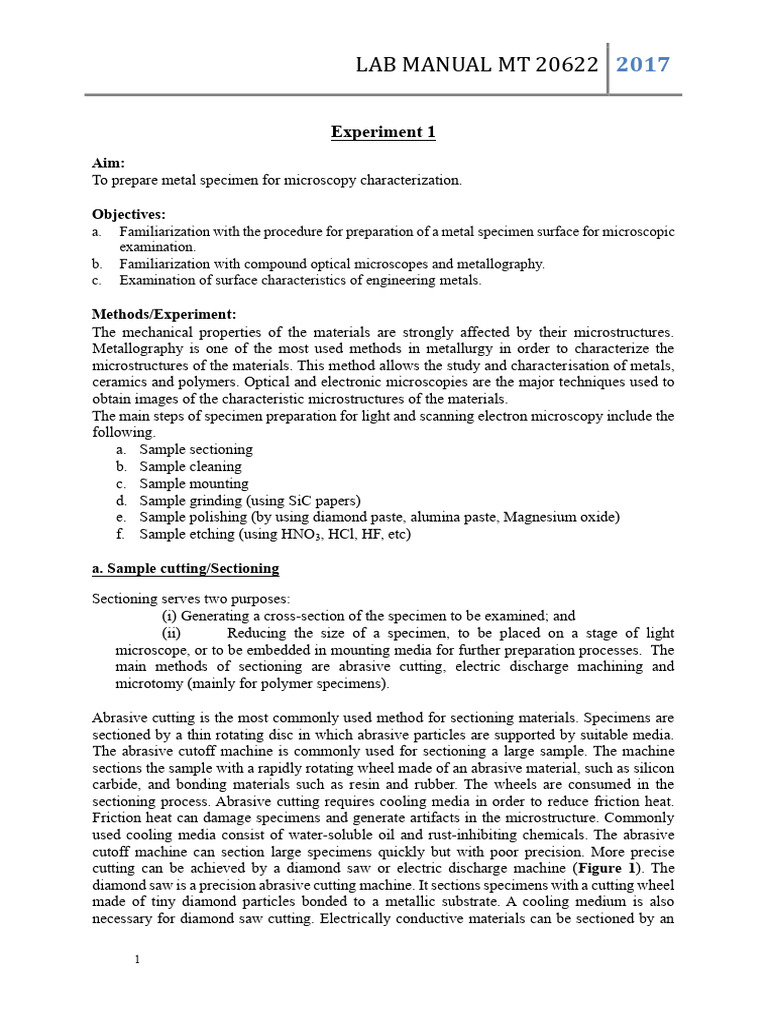 Lab Manual - Mat Characterization (1) (1) - Extracted | PDF | Abrasive ...
