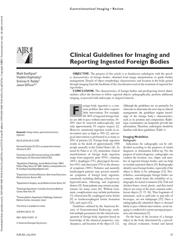 Guelfguat Et Al 2014 Clinical Guidelines For Imaging and Reporting ...