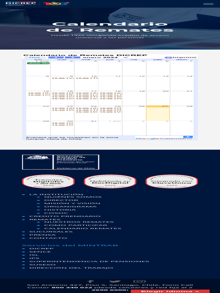 CALENDARIO REMATES Dicrep | PDF | Chile