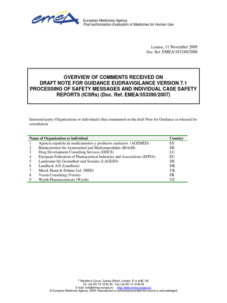 33 Overview-Comments-Received-Draft-Note-Guidance-Eudravigilance ...