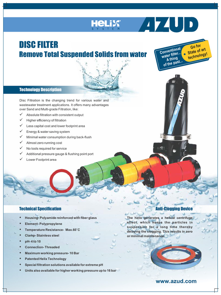 Disc Filter | PDF | Filtration | Water