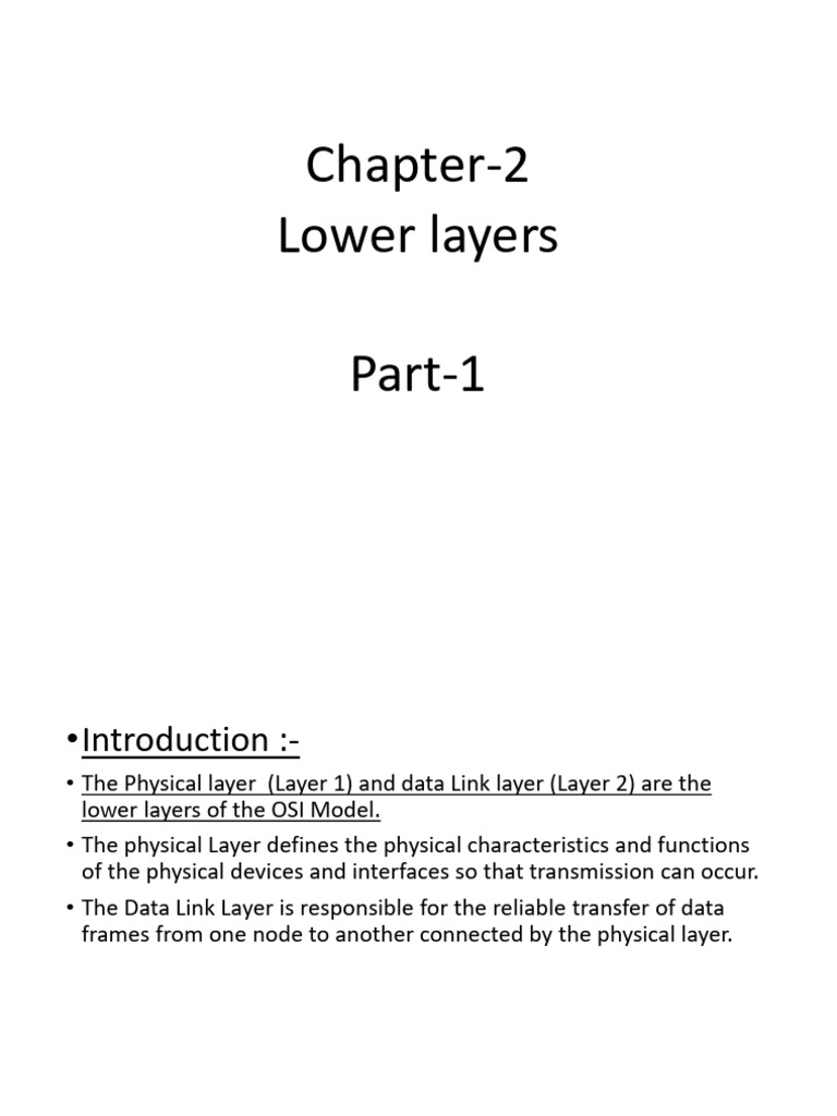 NW ch-2 Lower Layers Part - 1 Final | PDF | Signal To Noise Ratio ...