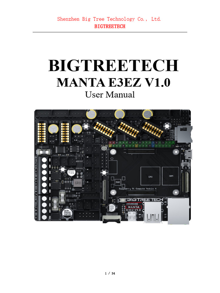 Bigtreetech Manta E3ez V1 0 User Manual Pdf Raspberry Pi Usb