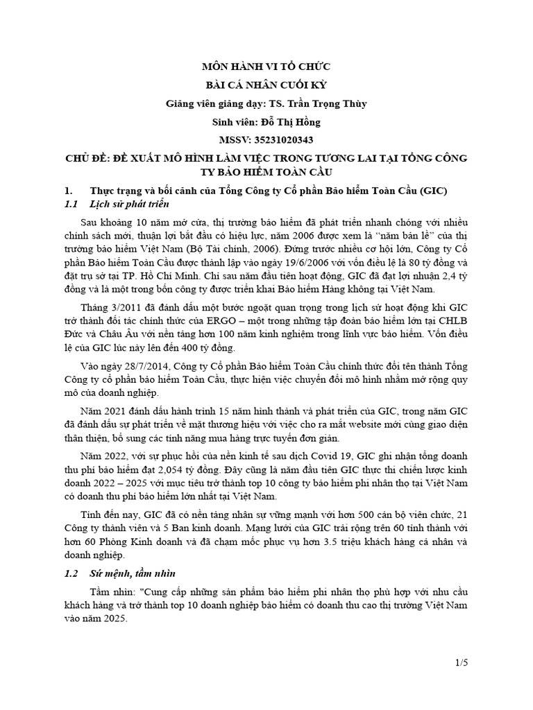 Bai Tap Cuoi Ky HVTC - Do Thi Hong | PDF