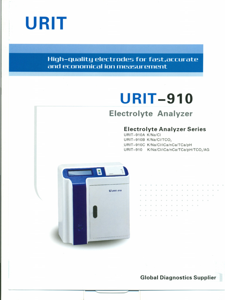 URIT-910 Electrolyte Analyzer Specs | PDF | Ph | Electrolyte