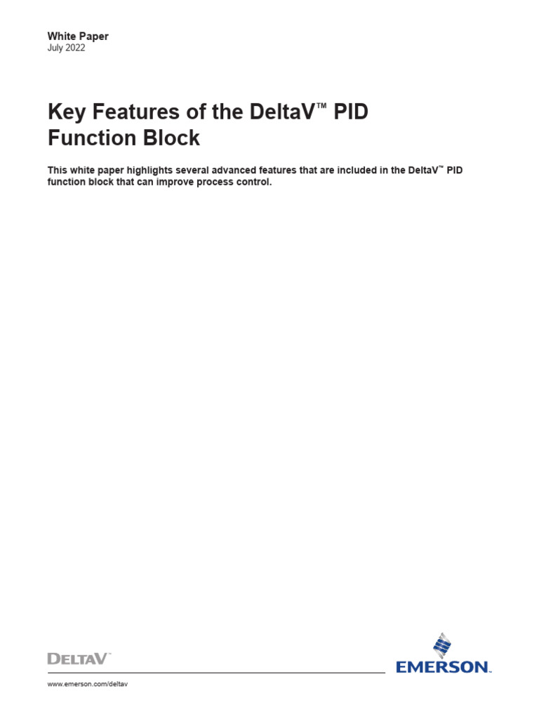 White Paper Key Features of Deltav Pid Function Block Deltav en 56298 | PDF | Control Theory ...