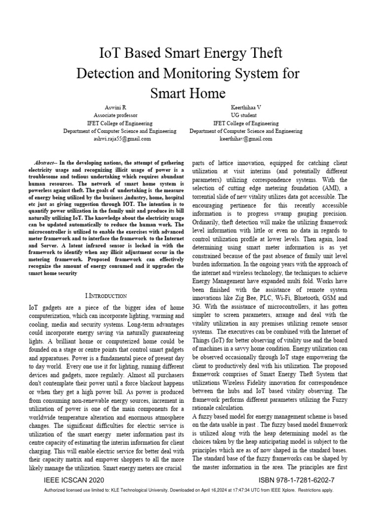 IoT Based Smart Energy Theft Detection and Monitoring System For Smart ...