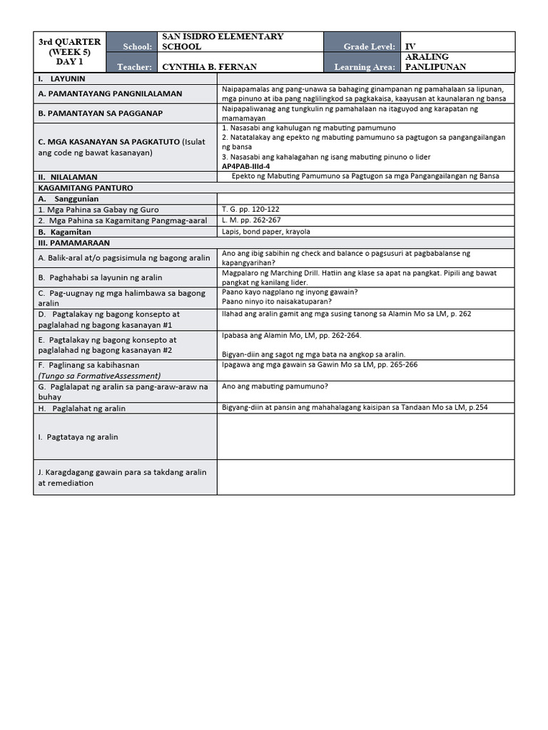 DLP 3rd QUARTER WEEK 5 | PDF