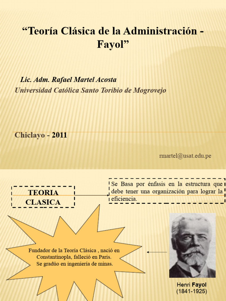 Teoria Clasica de La Administracion - Fayol | PDF