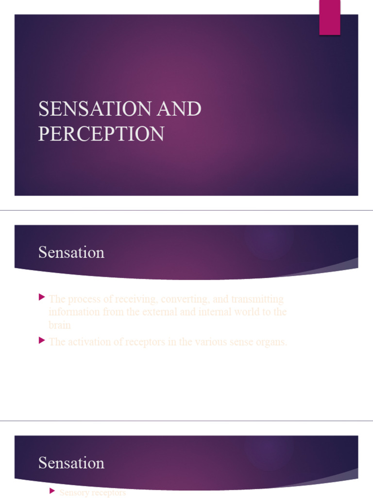 Sensation and Perception | PDF | Senses | Perception