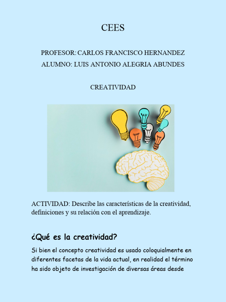 creatividad.pdf | PDF | Creatividad | Ciencia cognitiva