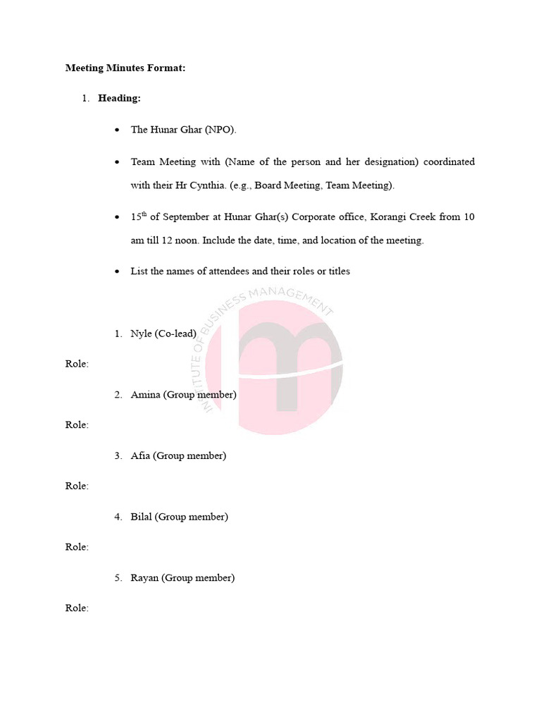 Meeting Minutes Draft | PDF