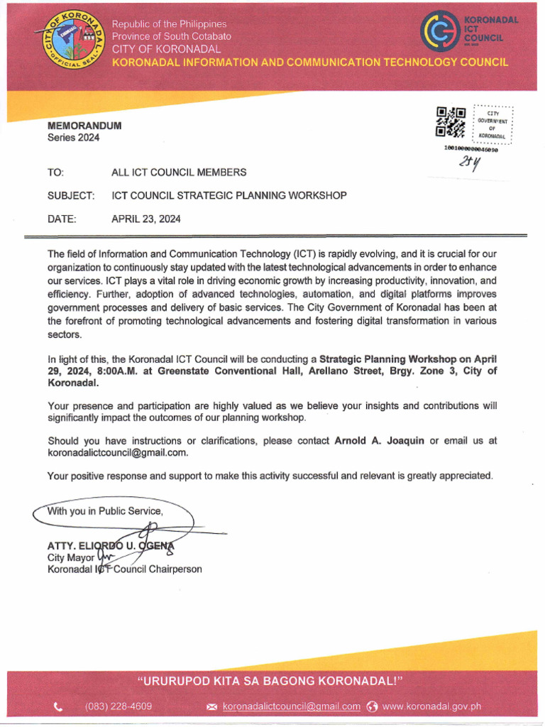 Ict Strategic Memo Pdf