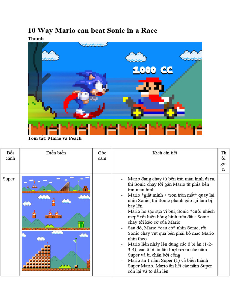 10 Way Mario can beat Sonic in a Race | PDF