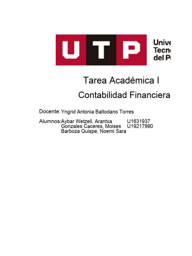 TA1 CONTABILIDAD | PDF | Dinero | Economía Financiera