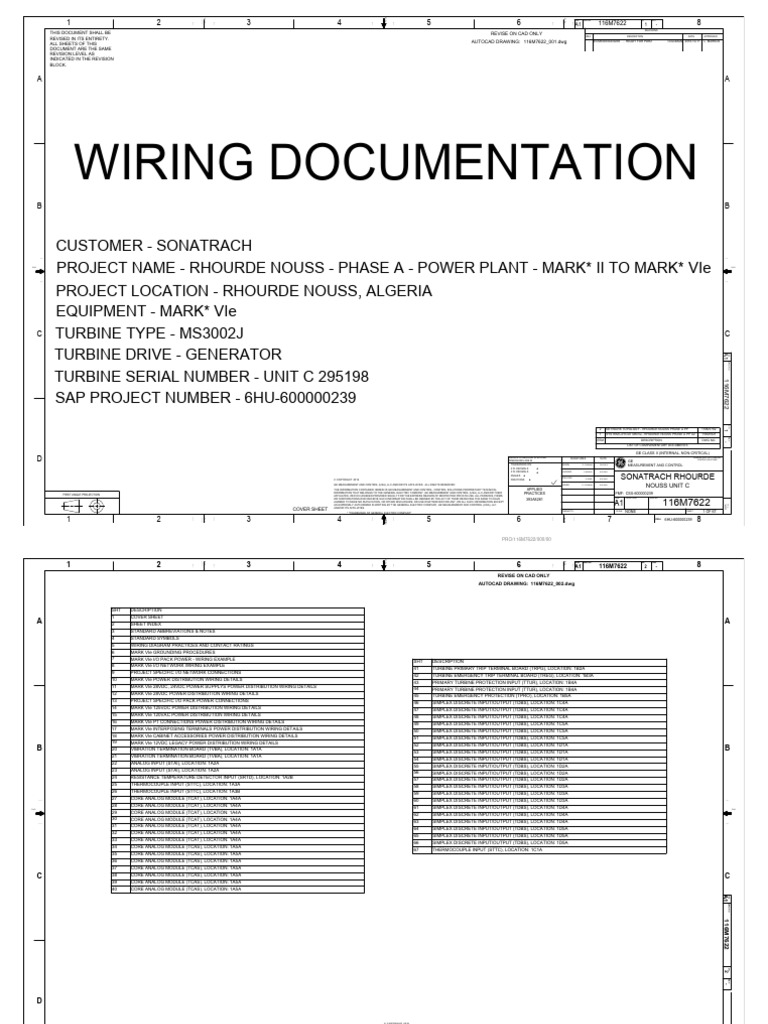 Wiring Documentation: Revise On Cad Only AUTOCAD DRAWING: 116M7622 ...
