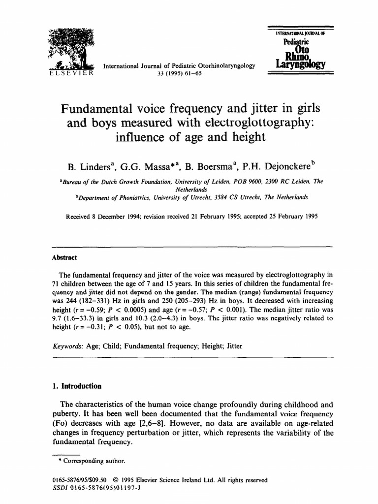 Fundamental Voice Frequency and Jitter in Girls and Boys Measured With ...
