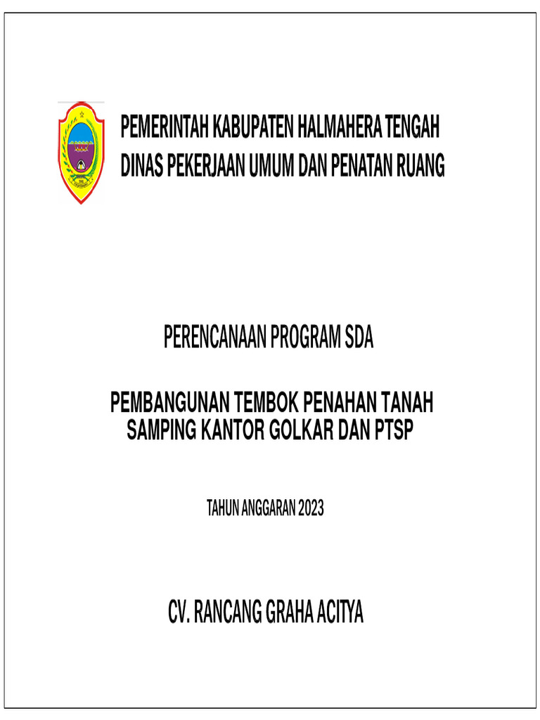 Gambar Tembok Penahan Tanah Samping Kantor Golkar Dan PTSP | PDF