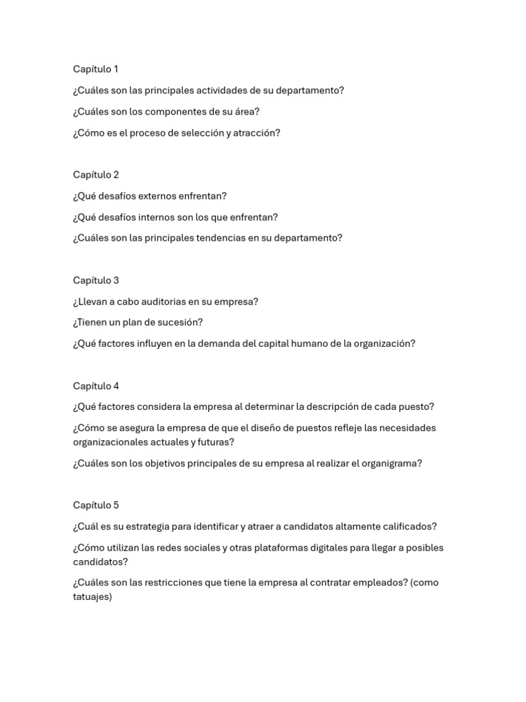Preguntas entrevista | PDF | Business | Economias