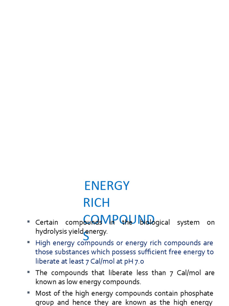 Energy Rich Compound | PDF | Adenosine Triphosphate | Adenosine Diphosphate