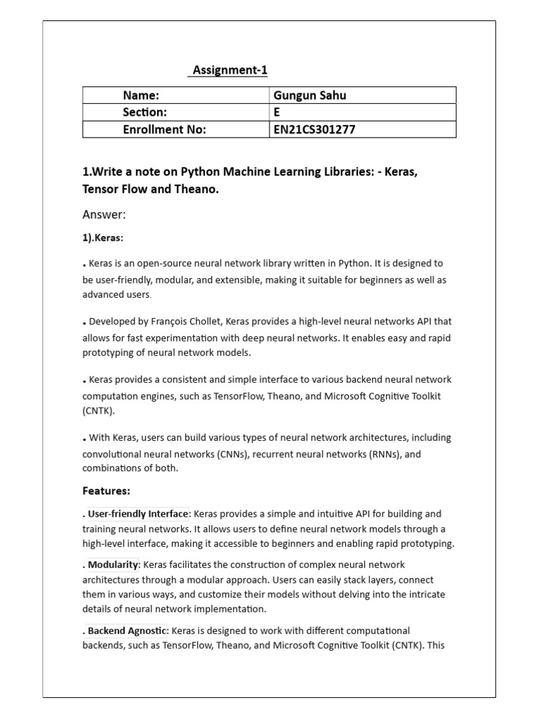 Machine Learning Assignment 1 Pdf Computer Programming Computer Science