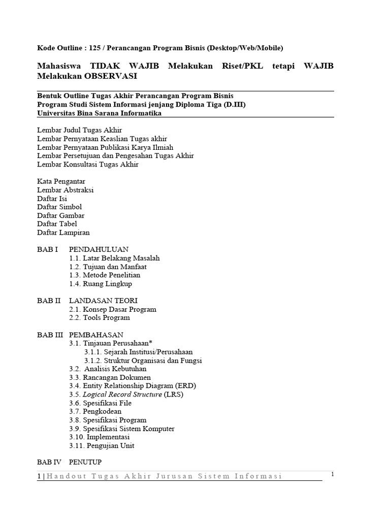 125 HO Perancangan Program Bisnis - Rev 15052019 | PDF