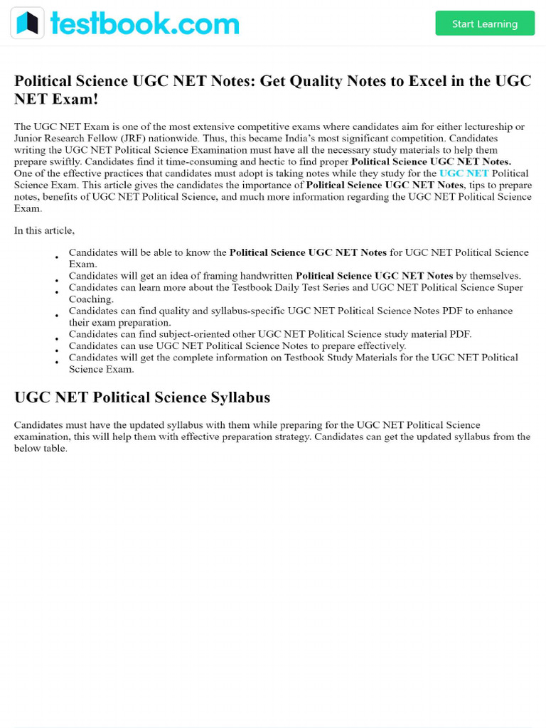 Political Science UGC NET Notes_ Get Quality Notes to Excel in the UGC ...