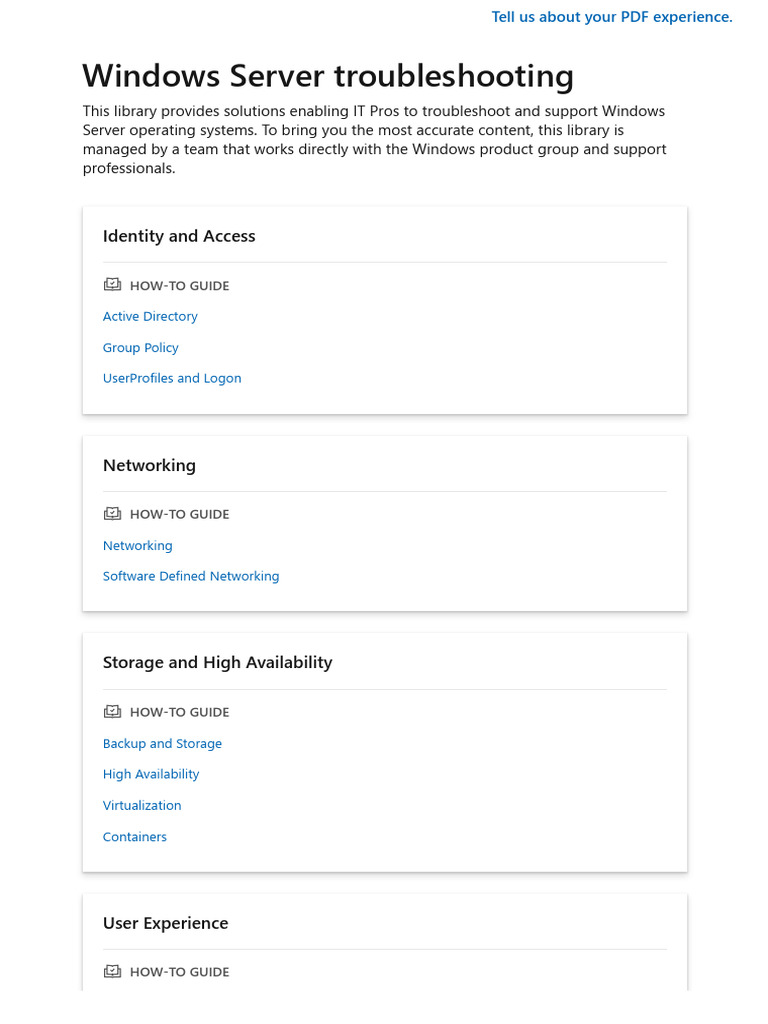 Troubleshoot Windows Server | PDF | Active Directory | Microsoft Windows