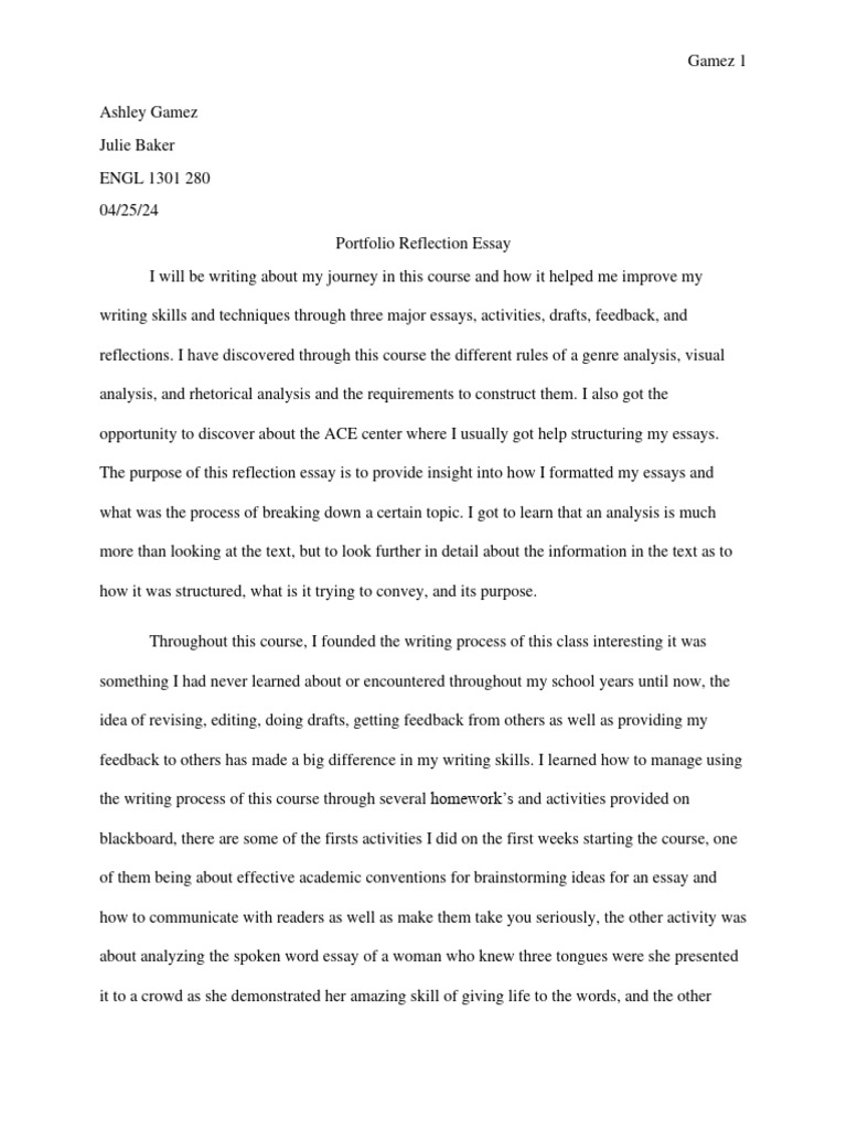 Reflection on Writing Skills Development | PDF | Essays | Writing