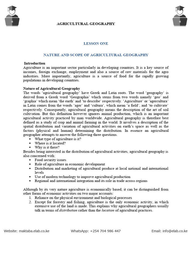 AGRICULTURAL GEOGRAPHY 3.1 | PDF | Agriculture | Pastoralism