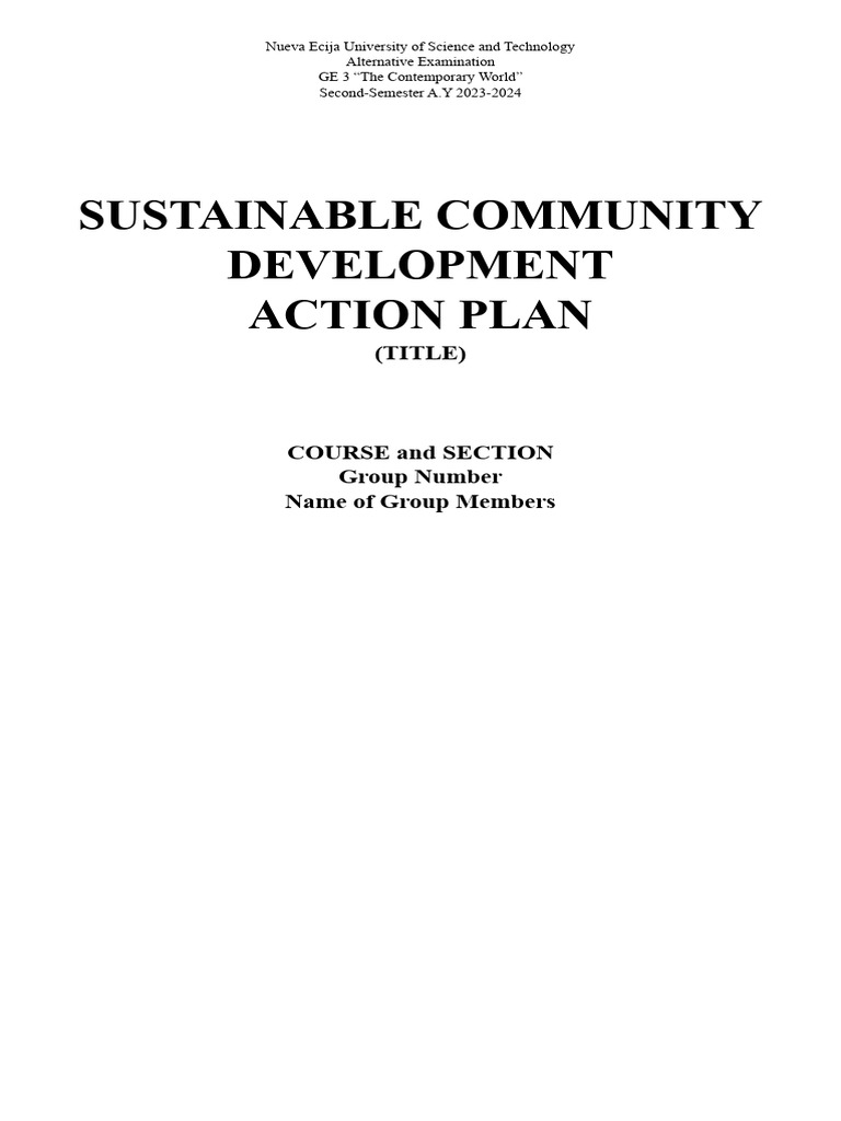 Sustainable Community Development Plan | PDF