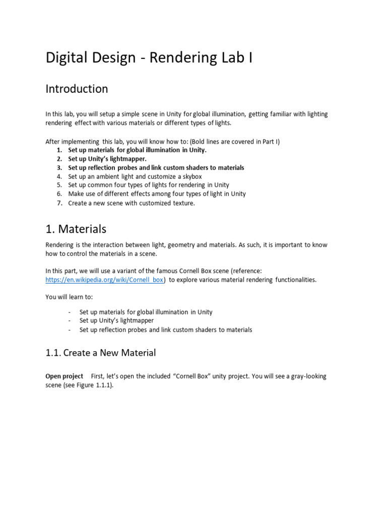 009rendering Lab Manual-Part I | PDF | Rendering (Computer Graphics) | Reflection (Physics)