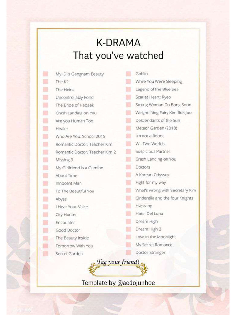 K Drama List Pdf