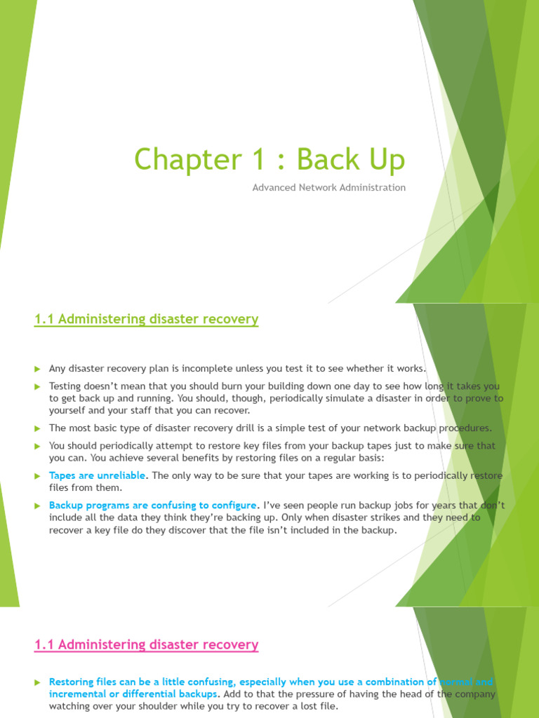 Backup Chapter1 | PDF | Backup | Computer Data Storage
