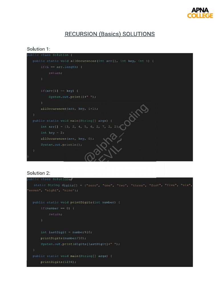 Recursion Solution | PDF
