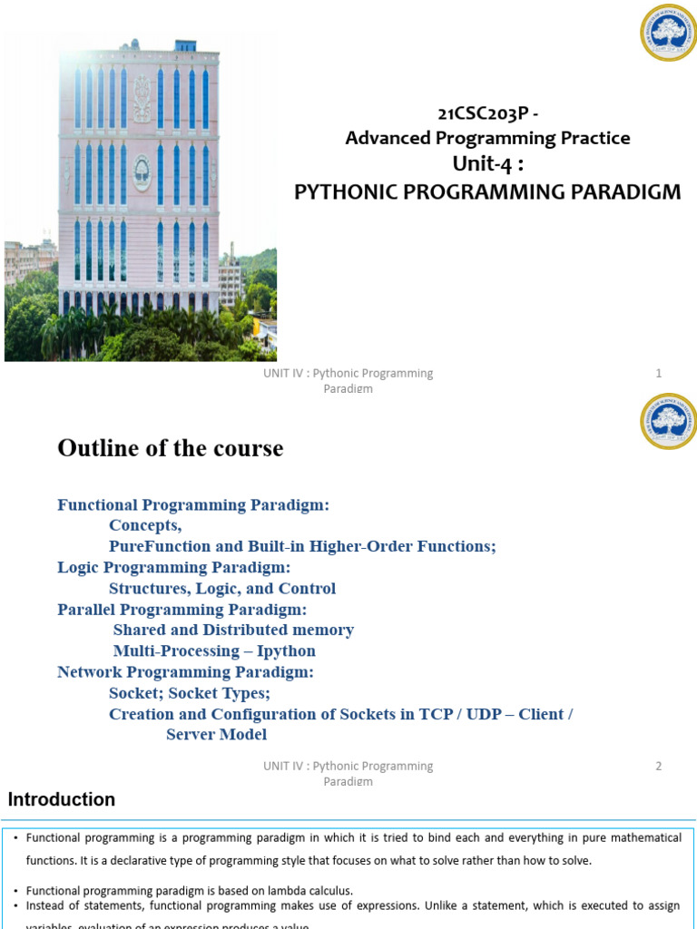 21csc203p App Unit 4 Pdf Functional Programming Anonymous Function 9488