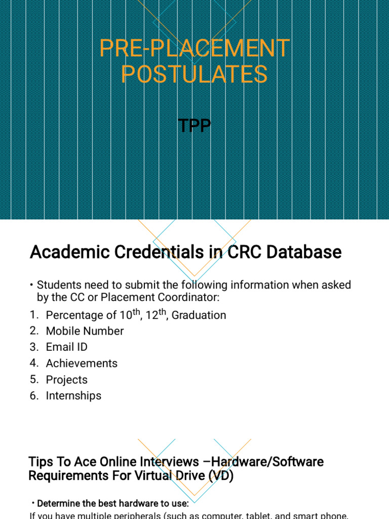 Pre-Placement Preparation Guidelines | PDF | Internet Access | Internet