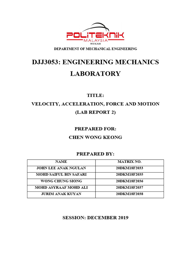 EM LAB 2 (Group 4) | PDF | Acceleration | Force