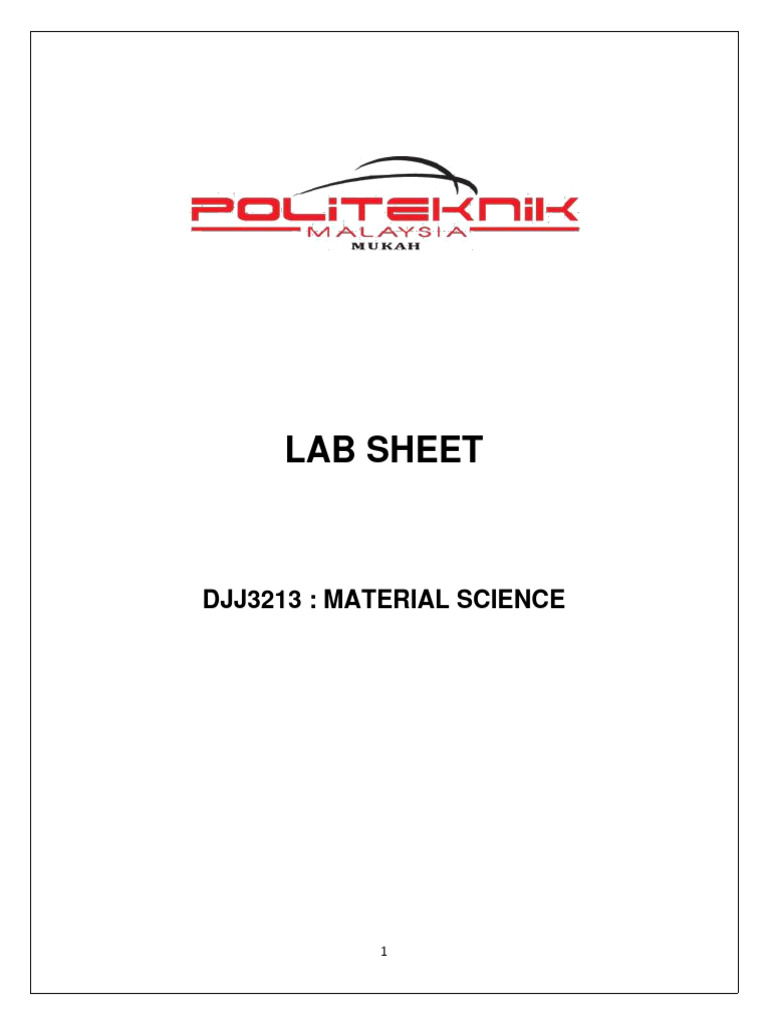 Buku Labsheet DKM Pmu Material Science 2018 | PDF | Experiment | Laboratories