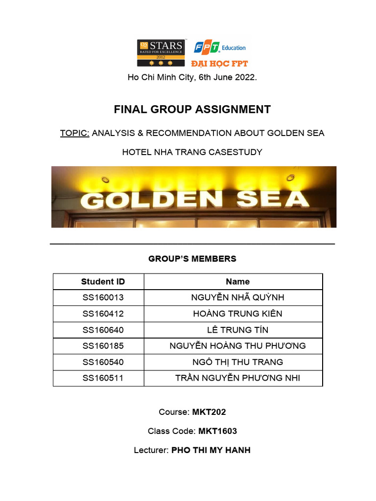 MKT202 - Group Assignment - Group 3 | Download Free PDF | Tourism | Market Segmentation