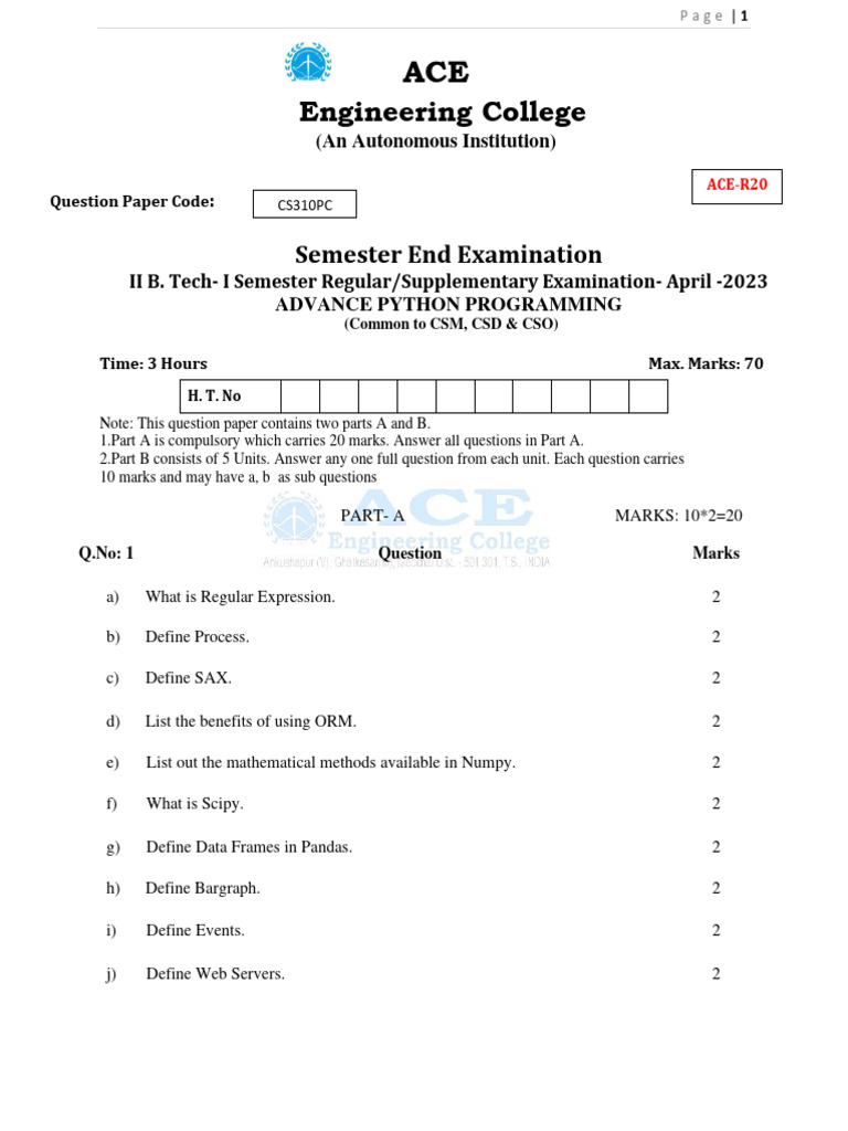 Advance Python Programmingcsmcsdcso Pdf Software Engineering Computing