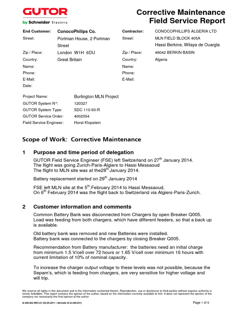 CFSR Corrective Maintenance En | PDF | Battery Charger | Electrical ...