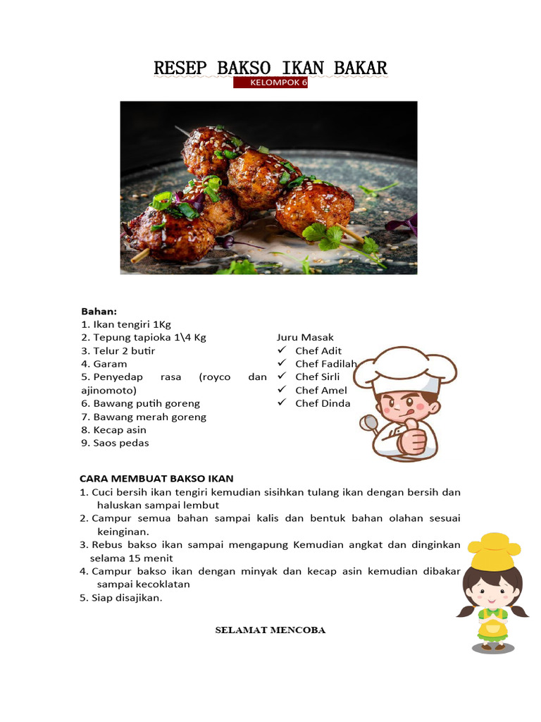 RESEP BAKSO IKAN BAKAR | PDF