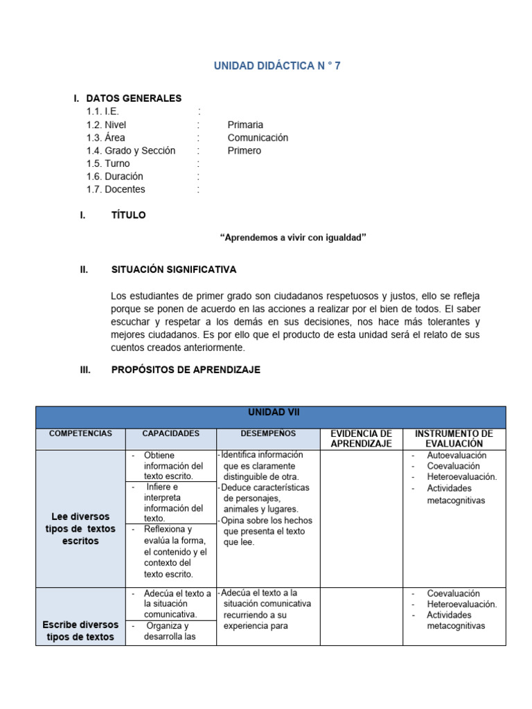 UNIDAD 7 Primer Grado | PDF | Comunicación no verbal | Comunicación