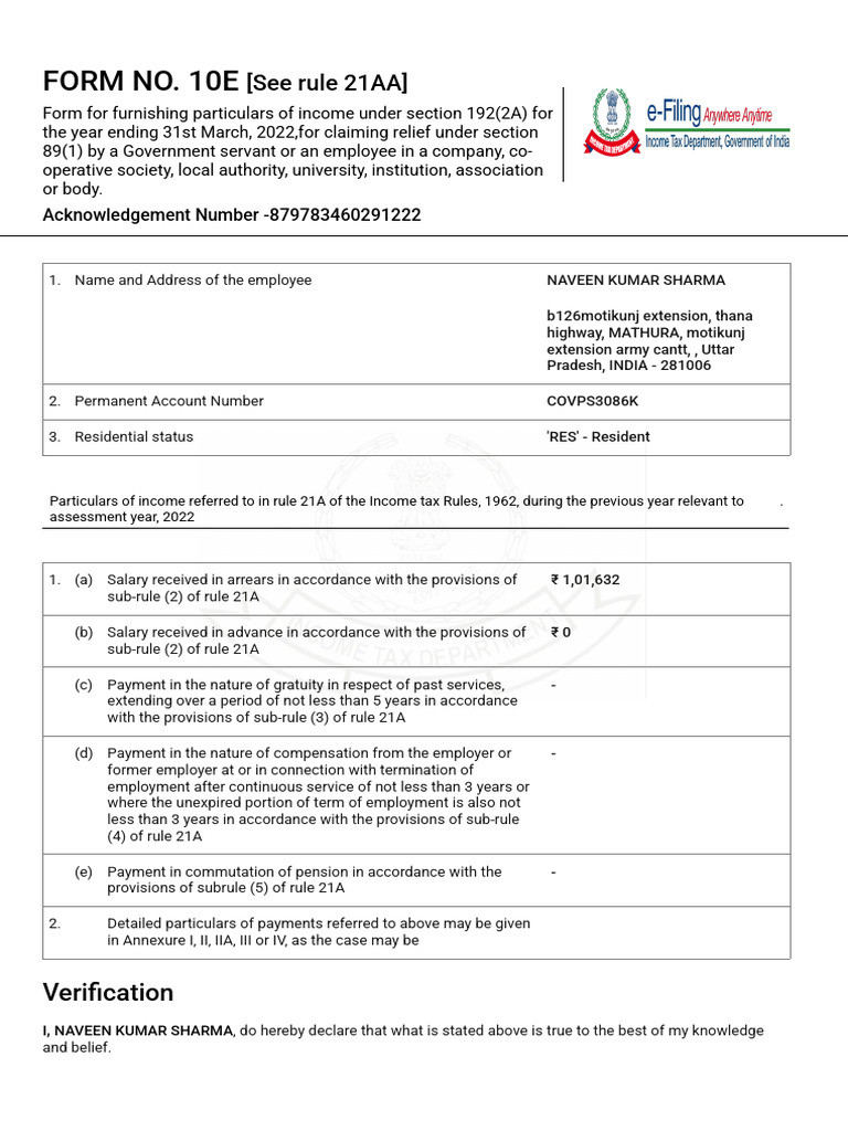 Form 10E_Filed Form | PDF | Employment | Taxes