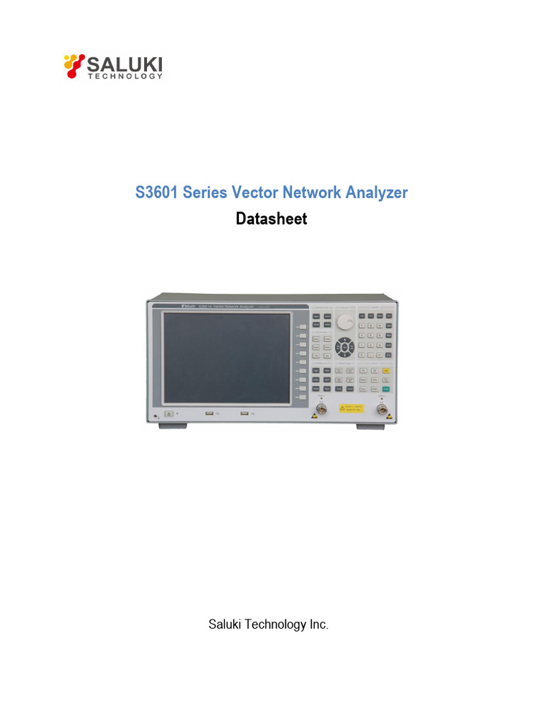 S3601 Series Vector Network Analyzer Datasheet | PDF | Electrical ... S3601 Series Vector Network Analyzer Datasheet | PDF | Electrical ...