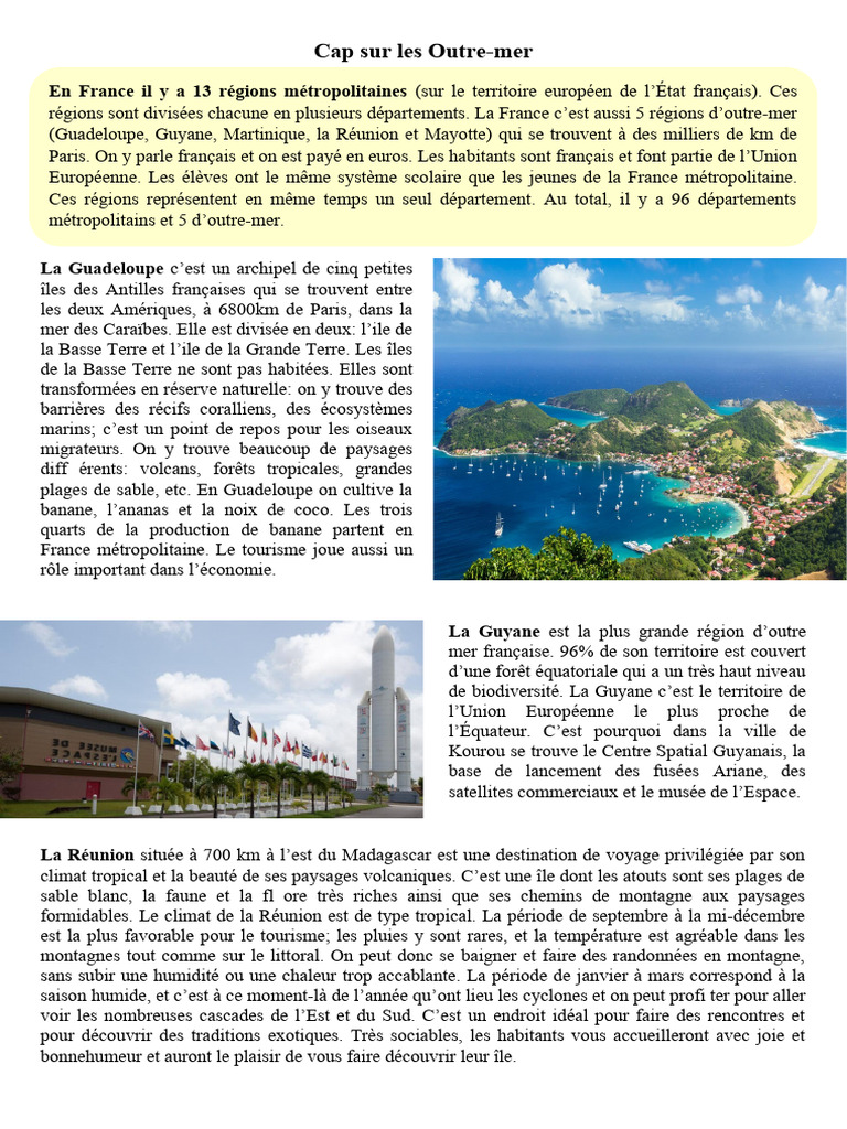 Découverte des Départements d'Outre-mer | PDF | France | Île