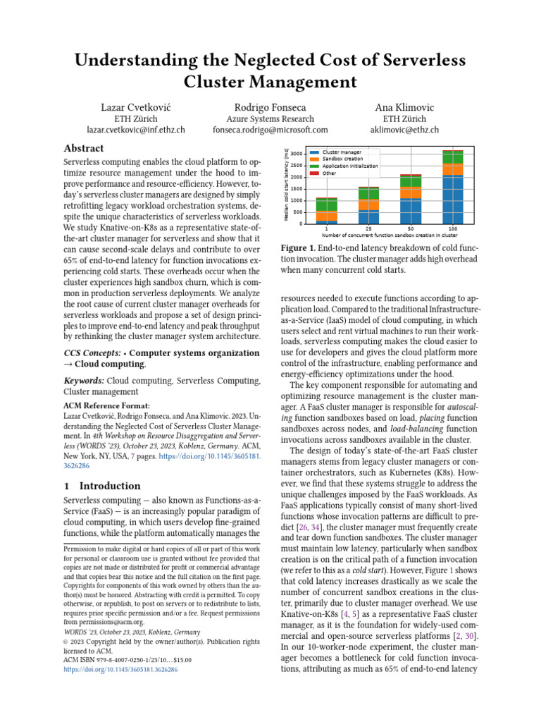 understanding_faas_cluster_management_WORDS23 | PDF | Computer Cluster | Cloud Computing