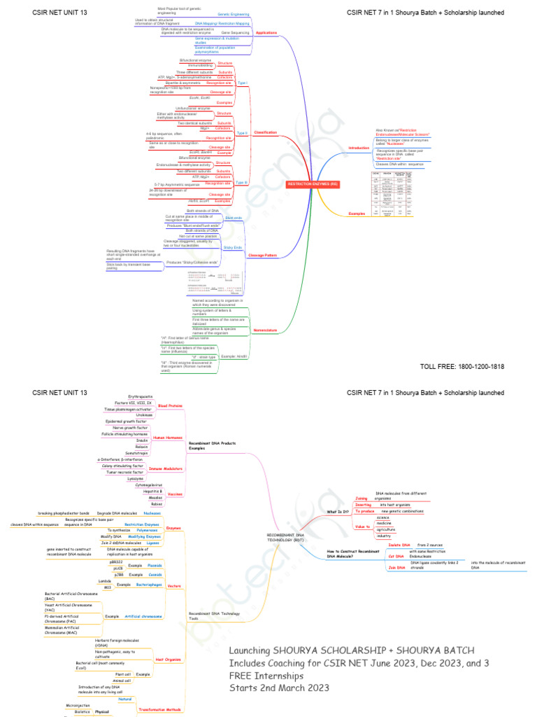 Csir Net Unit 13 Min Maps Biotecnik | PDF | Restriction Enzyme ...