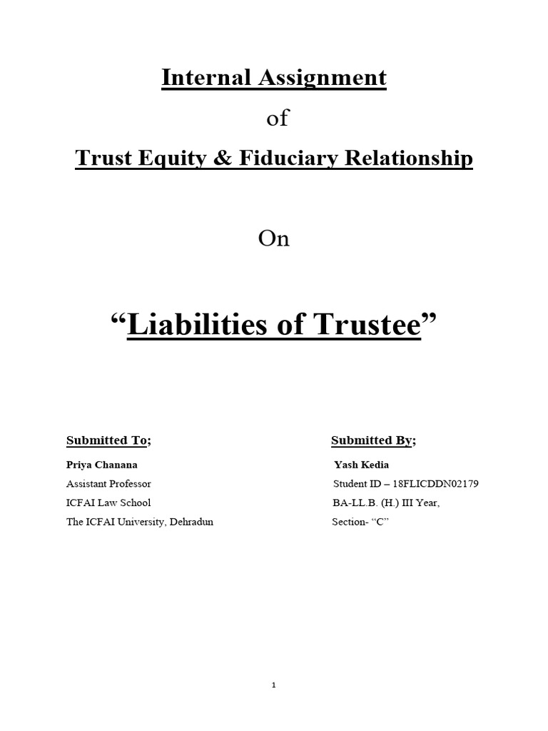 Truste & Equity | PDF | Trustee | English Trust Law